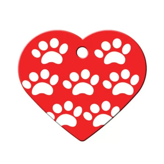 Red w/White Paws - Large Heart - Vetscribe